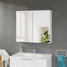 Zrcadlová skříňka SOLO s LED osvětlením - 80 cm - 2 dvířka - možnost volby barvy