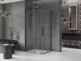 Mexen Velar L Duo, sprchový kout s posuvnými dveřmi 100 x 90 cm, 8mm čiré sklo, broušený grafit, 871-100-090-02-03-95