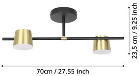 Eglo 39983 - LED Přisazený lustr ALTAMIRA 2xGU10/4,6W/230V 3000K zlatá