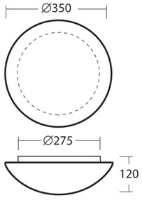 Osmont 59514 Aura 3, stropní/nástěnné svítidlo, 19W LED 4000K, se senzorem, opálové sklo, prům. 35cm