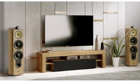 moderní TV stolek Vera 138 cm - dub artisan/černá mat