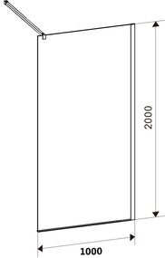 BPS-koupelny Sprchová zástěna Walk-in HYD-WI05 100 černá/transparent - bez vaničky