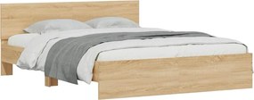 Rám postele s čelem a LED osvětlením dub sonoma 160 x 200 cm 3207597