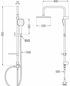 Mexen X33 sprchový sloup, Bílá/Chromovaná - 798333391-21