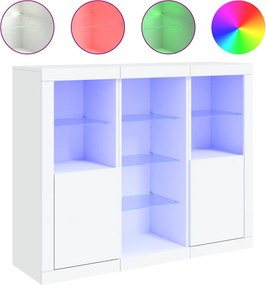 Příborníky s LED osvětlením 3 ks bílé kompozitní dřevo 3209121