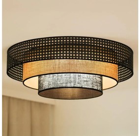 Brilagi - LED Stropní svítidlo DAKOTA LUNETA LED/12W/230V pr. 60 cm černá/ratan