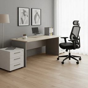 Stůl SimpleOffice 160 x 80 cm, dub světlý / šedá