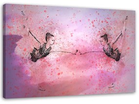Obraz na plátně Balerína Abstract Pink - 100x70 cm