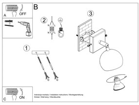 Sollux SL.0437 - Nástěnné bodové svítidlo OCULARE 1xGU10/10W/230V