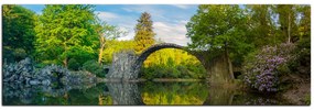Obraz na plátně - Most v parku v Kromlau - panoráma 5246A (120x45 cm)