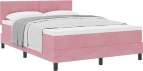 Postel s boxspringem s čelo Růžová 160 x 200 cm samet 3339187