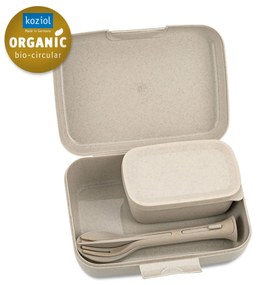 CANDY READY set dvou obědových boxů s příborem Písková Organic KOZIOL