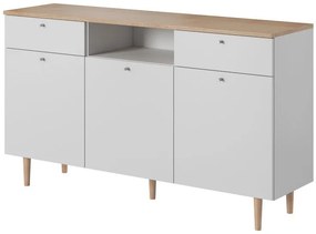 Komoda LINDKOPING 3, buk pískový/bílá