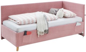 OnaDnes -20% Růžová manšestrová postel Meise Möbel Cool II. 90 x 200 cm