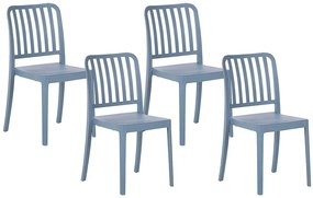 Sada 4 zahradních židlí modrá SERSALE Beliani
