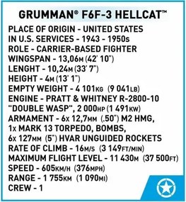 COBI 5883 II WW Grumman F6F Hellcat / 235 kostek / 1:48 / od 6 let