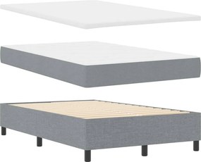Postel s boxspringem s čelo Světle šedá 120 x 190 cm textil 3344128