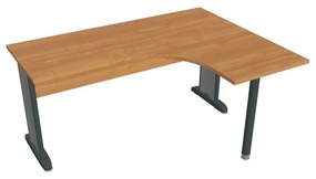 Stůl ergo oblouk levý 160×120/60 cm - Hobis Cross CE 60 L Dekor stolové desky: olše, Dekor lamino podnože: olše, Barva nohou: černá