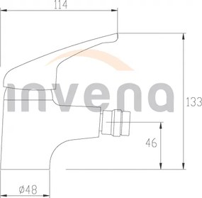 Invena Perea, bidetová baterie, chromová, INV-BB-05-001-Q
