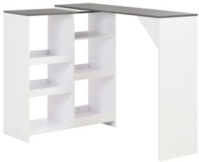 Barový stůl s pohyblivým regálem bílý 138 x 39 x 110 cm 280226
