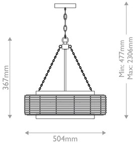 Quoizel QZ-WAYLON-4P-AWH - Lustr na řetězu WAYLON 4xE27/60W/230V pr. 50,4 cm