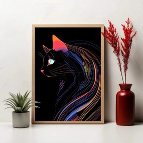 Plakát - Kočka v barevném snu