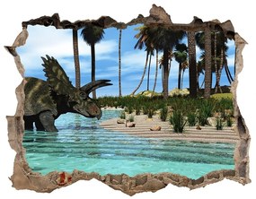 Wallmuralia Díra 3D fototapeta na stěnu Dinozaury 95x64 cm