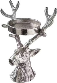 OH MY DEER Svícen na sloupovou svíčku - stříbrná