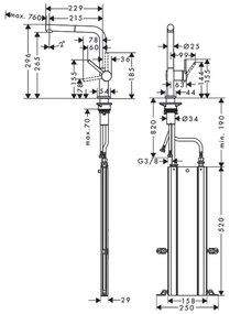 Hansgrohe Talis M54 - Páková kuchyňská baterie 270, vytahovatelný výtok, 1jet, sBox, vzhled nerezu 72809800