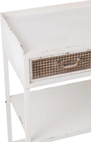 Bílý antik kovový konzolový stůl se šuplíky Valio White - 75*38*84cm