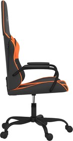 Herní židle černá a oranžová umělá kůže 3143781