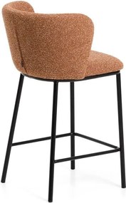 Čalouněná barová židle v terakotové barvě (výška sedáku 65 cm) Ciselia – Kave Home