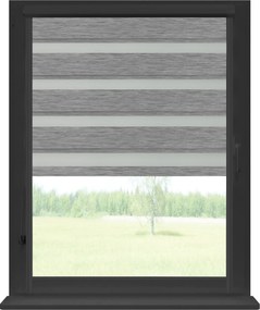 Dekodum Roleta den a noc v antracitové kazetě zatemňovací, barva látky Stříbrná Šířka (cm): 66, Výška (cm): Standardní (do 150 cm), Strana mechanismu: Levá