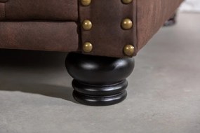 Designové křeslo Chesterfield II antik hnědé