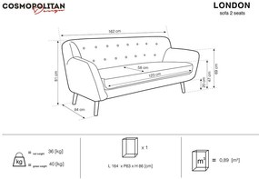 COSMOPOLITAN DESIGN Dvoumístná pohovka London