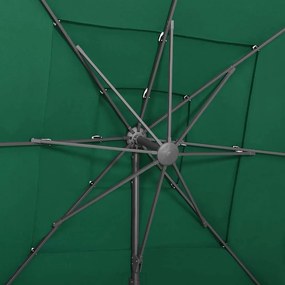 4stupňový zahradní slunečník hliníková tyč zelený 250 x 250 cm 313821
