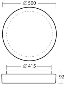 Osmont 68584 Elsa 5, kulaté stropní svítidlo z triplexového skla, 25W LED, 4000K, prům. 50cm, IP44