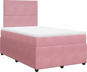 Box spring postel s matrací růžová 120 x 200 cm samet 3294609