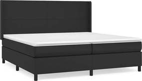 Box spring postel s matrací černá 200x200 cm umělá kůže 3132399