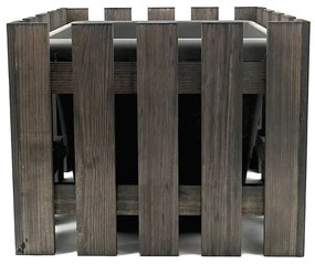 AMADEA Dřevěný obal s květináčem tmavý, 37x37x30cm Český výrobek