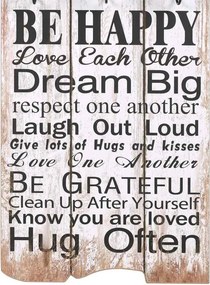 Nástěnný věšák na kabáty FAMILY RULES s 6 háčky 120 x 40 cm 245854