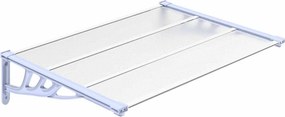 Vchodová stříška šedá a průhledná 122 x 90 cm polykarbonát 153690