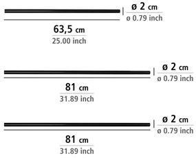 WENKO 23565100 - Tyč 2x2 cm černá