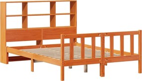 Postel s knihovnou bez matrace 140 x 200 cm masivní borovice 3321722