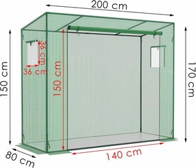 Zahradní foliovník 2x0,8x1,7 m SPRINGOS GT0006