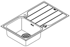GROHE 31573SD1 -Sada kuchyň. dřezu K500 s odkapávačem a baterie A 86×50 cm nerez