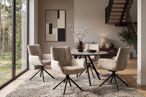 Designová otočná židle Vondila béžový samet
