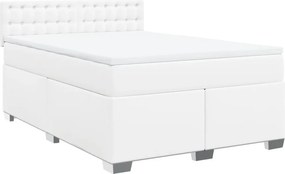 Box spring postel s matrací bílá 140x200 cm umělá kůže 3288425