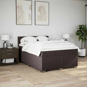 Box spring postel s matrací tmavě hnědá 140x190 cm textil 3288179