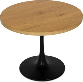 Kulatý jídelní stůl LINO 100 cm dub zlatý/černý